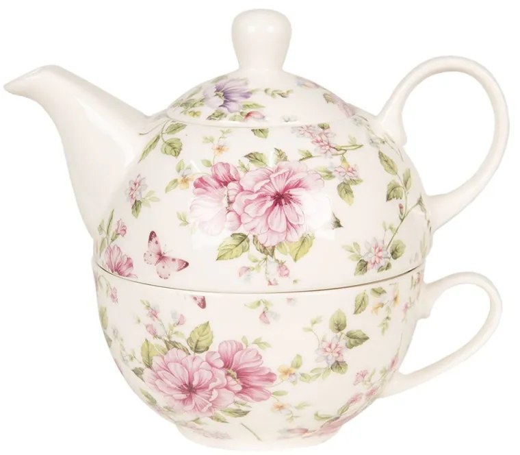 Porcelánová čajová souprava pro jednoho Flowers 400 ml