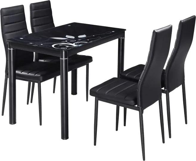 Casarredo - Komfort nábytek Jídelní stůl DAMAR, kov/sklo, černý