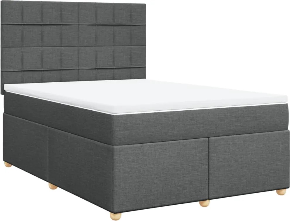 Box spring postel s matrací tmavě šedá 160x200 cm textil 3291332