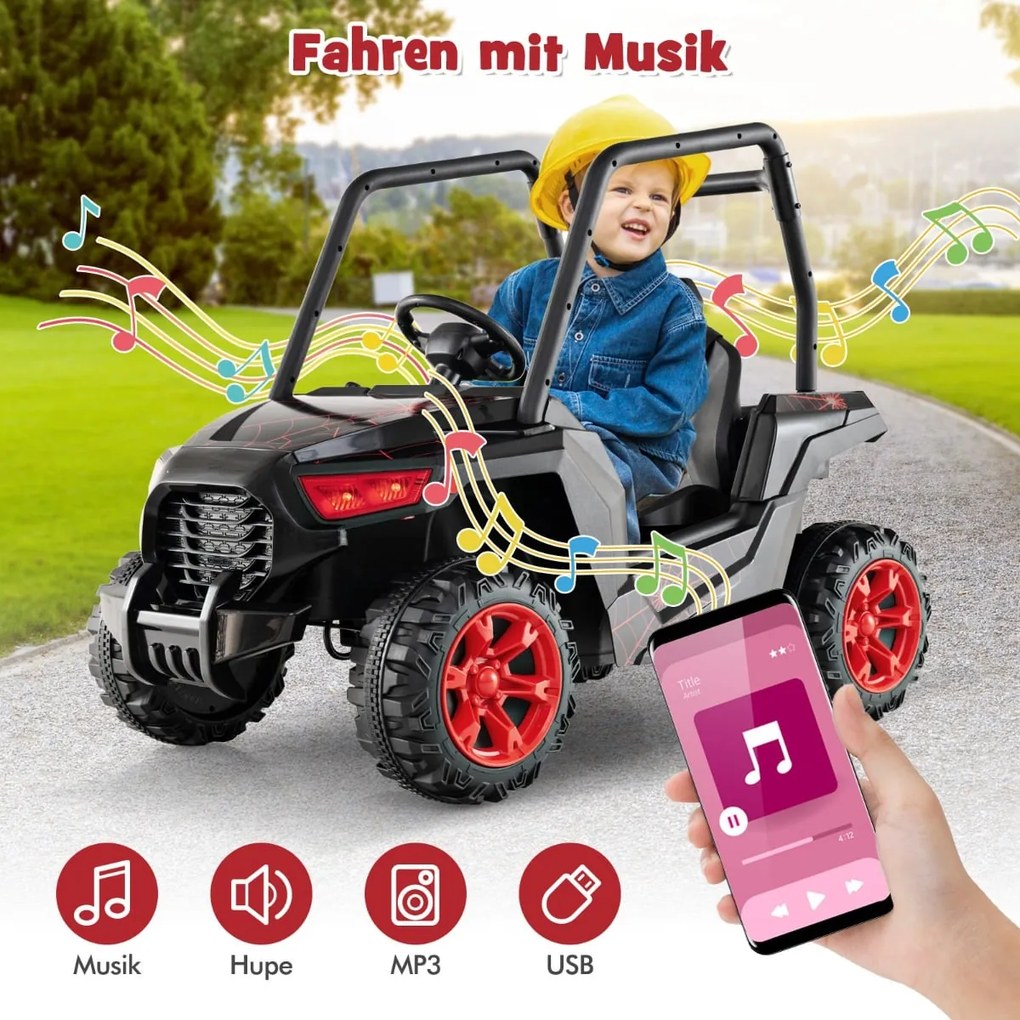 Costway Dětské elektrické autíčko s 2,4 G dálkovým ovládáním 24 V – černý