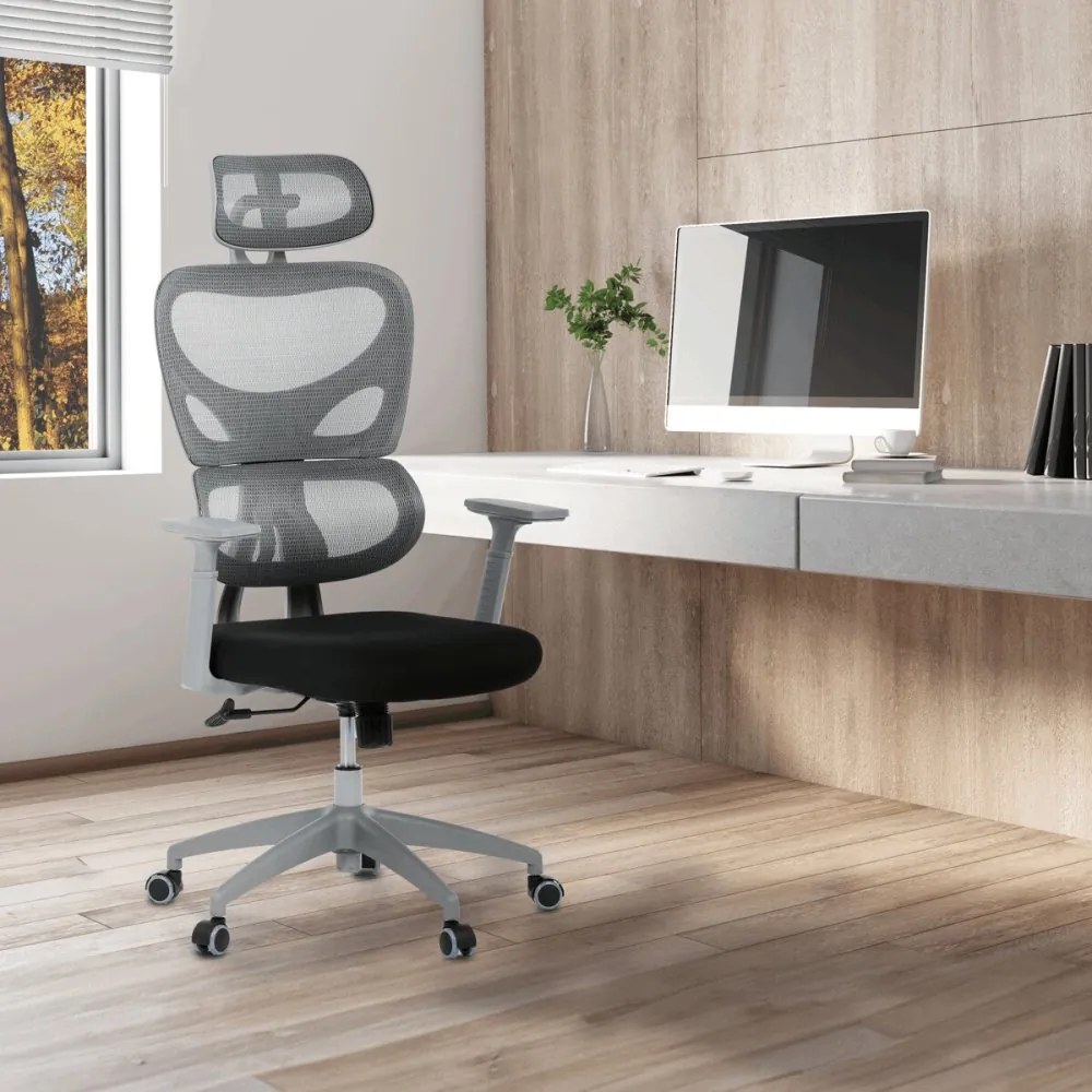 Kancelářská židle KA-K2081 GREY, houpací mechanismus, šedá