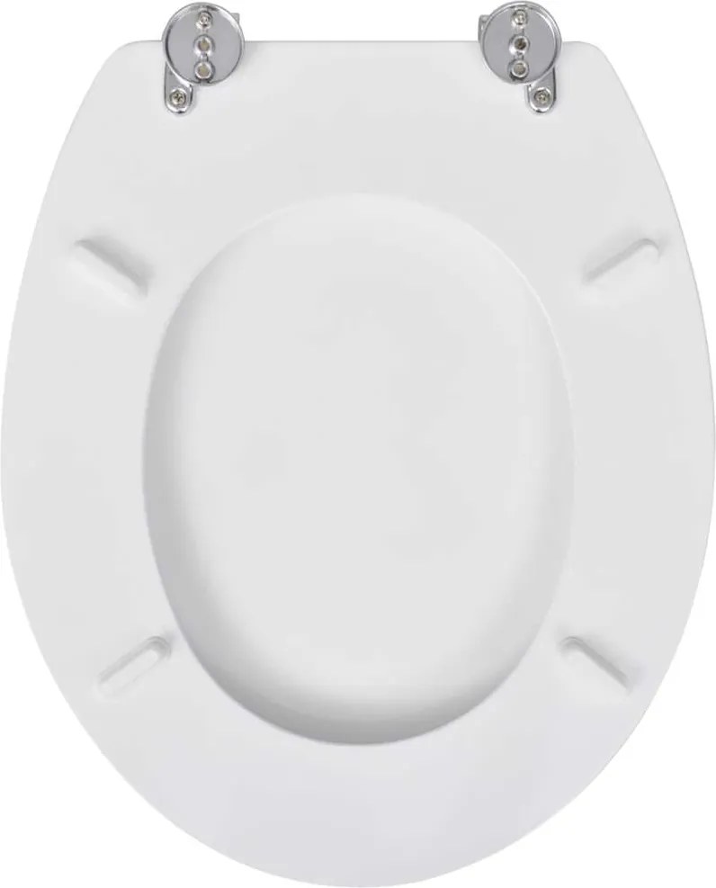 WC sedátko MDF s víkem jednoduchý design bílé 140801