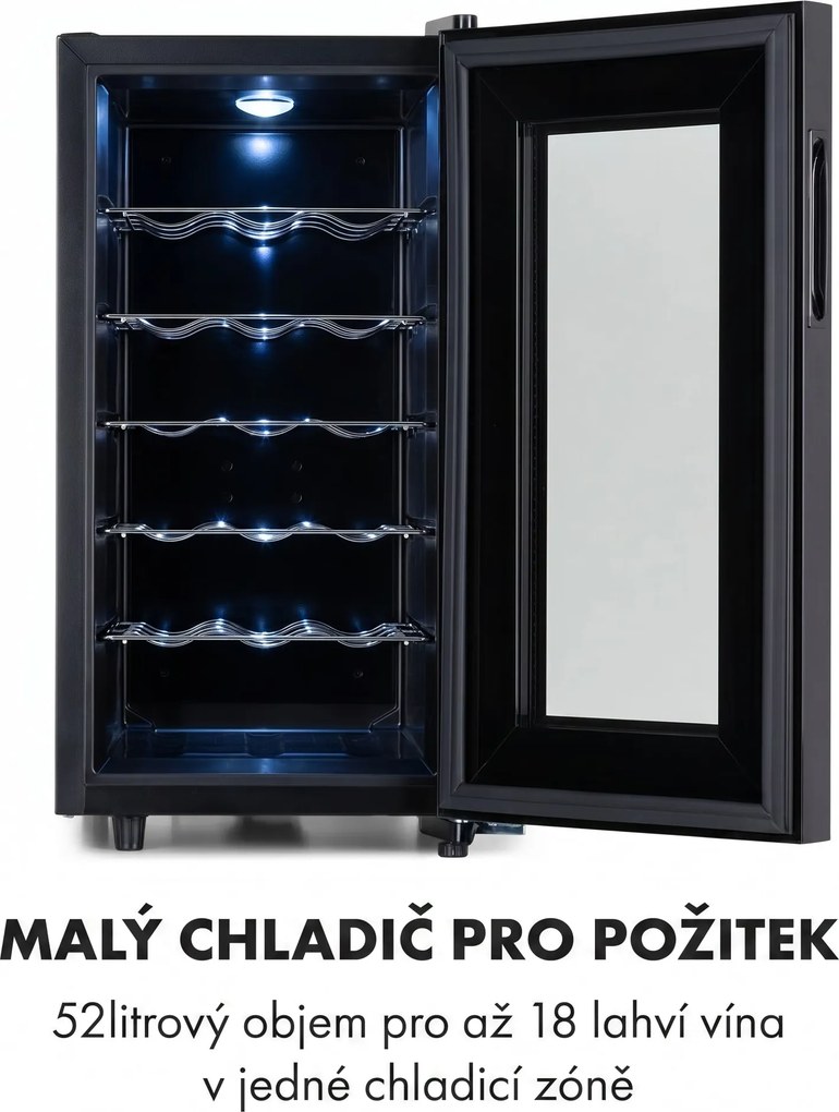 Klarstein Bellevin 18 Uno, vinotéka, 52 litrů, 11-18 °C, 1 zóna