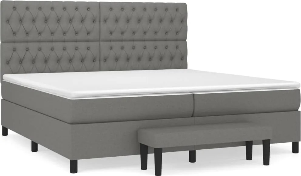 Box spring postel s matrací tmavě šedá 200x200 cm textil 3136862