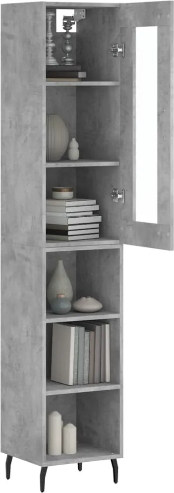 Skříň highboard betonově šedá 34,5x34x180 cm kompozitní dřevo 3199381
