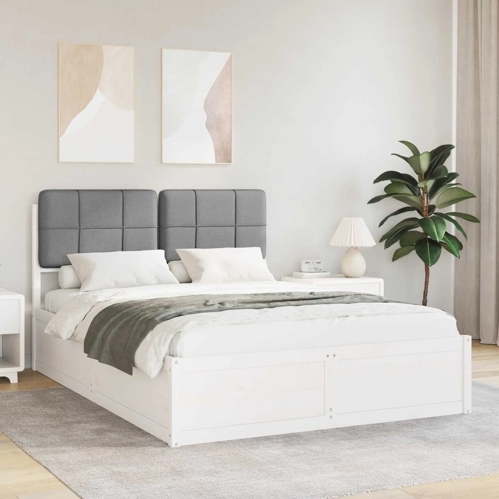 Rám postele s čalouněným čelem s čelo Světle šedá 140 x 190 cm 3398203