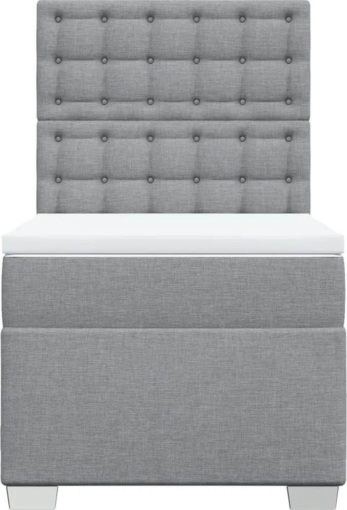 Box spring postel s matrací světle šedá 90x190 cm textil 3290357