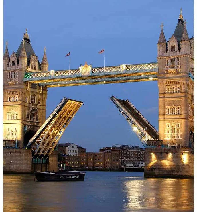 Vliesová fototapeta Tower Bridge v noci 225 x 250 cm + lepidlo zdarma / MS-3-0021 vliesové fototapety na zeď DIMEX