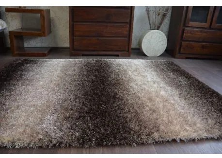 Kusový koberec Shaggy SPACE 3D B315 hnědý velikost 120x170 cm | krásné koberce cz