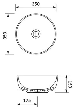 Cersanit K116-047-ECO - Umyvadlo na desku MODUO pr. 35 cm keramika/lesklá bílá