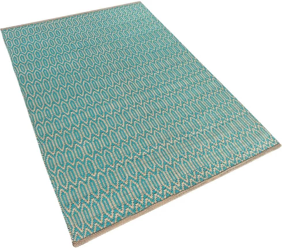 Modrý koberec s diamantovým vzorem 80x150 cm - SILOPI