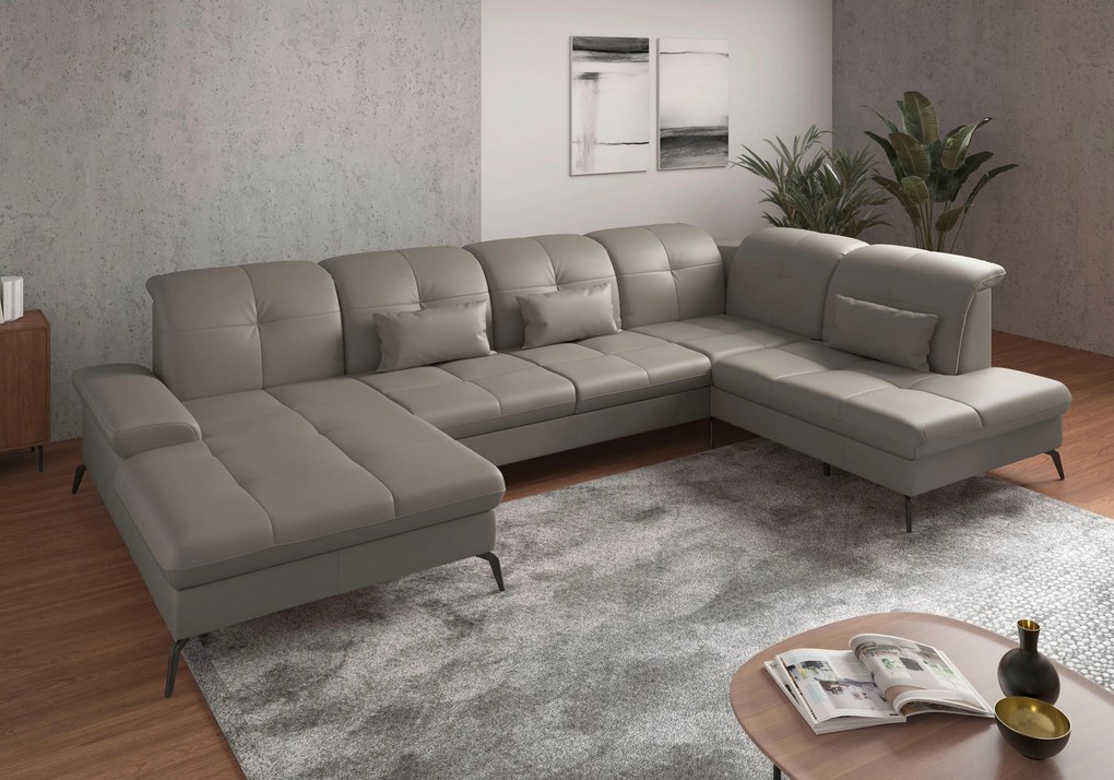 XXXLutz SEDACÍ SOUPRAVA, kůže, šedá Sit & More - Sedací soupravy - 00014401215T