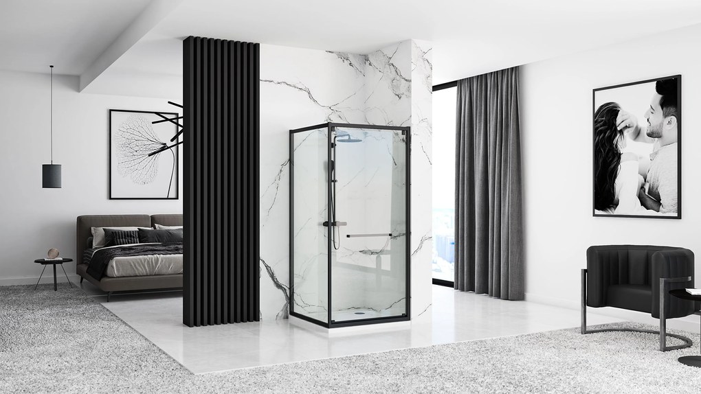 Rea, Sprchový kout Rea Space In Black 80x100, KPL-K0882