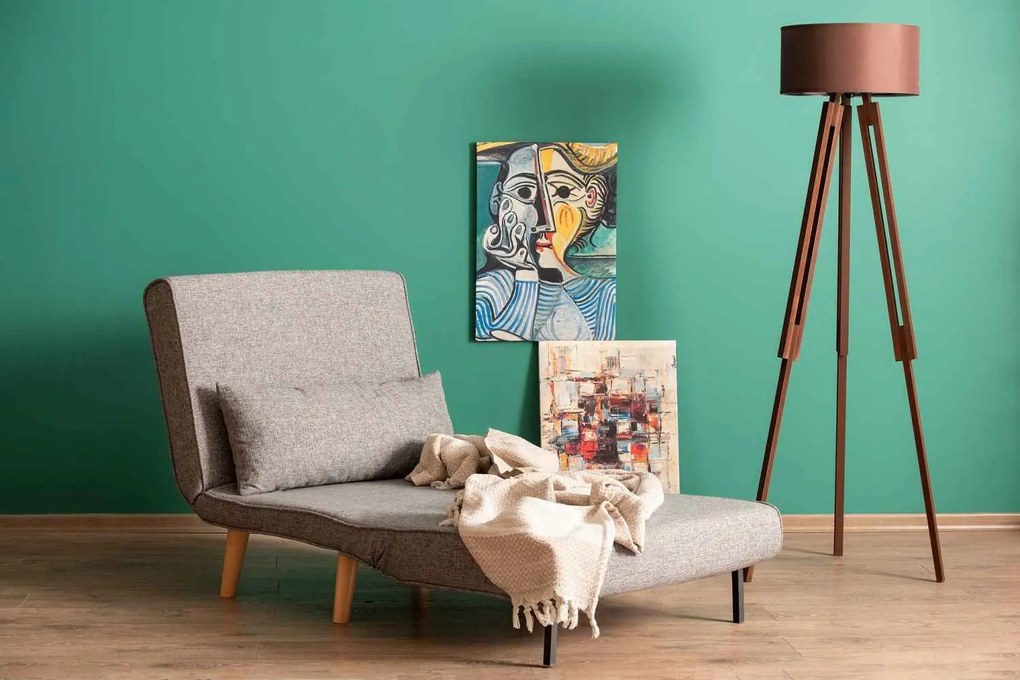 Designové rozkládací křeslo Felicitas světle šedé