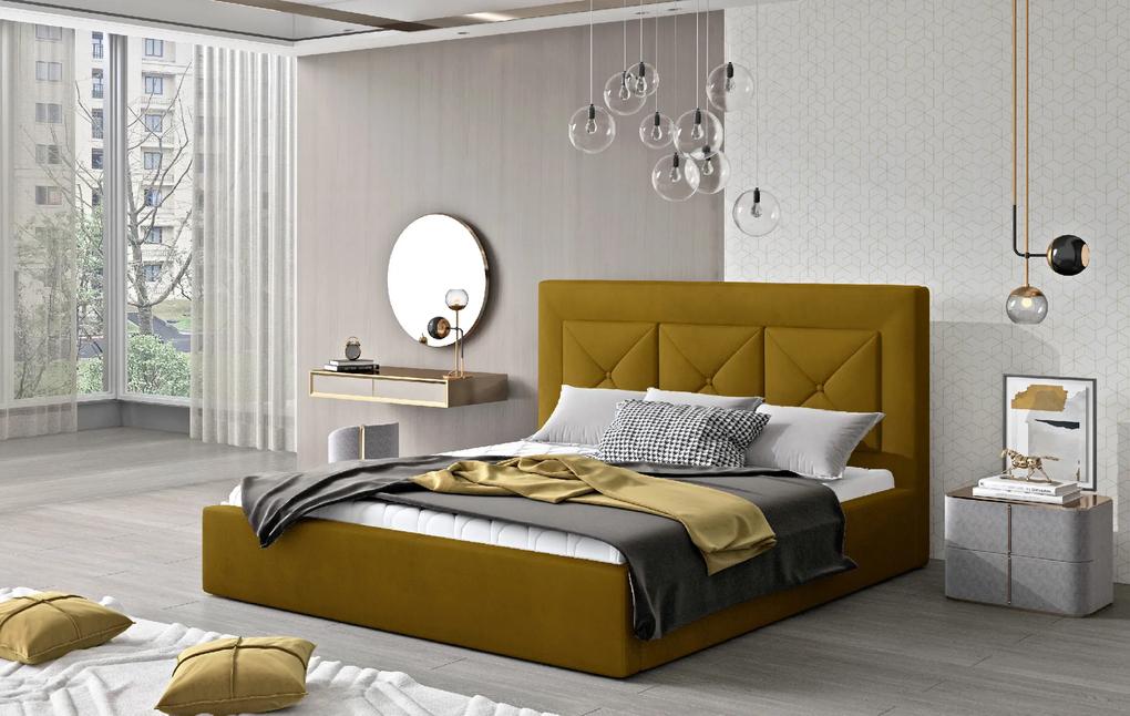 Eltap Čalouněná postel Cloe s úložným prostorem Materiál a barva potahu: Dora 28 - tmavě hnědá, Rozměry (cm): 140x200