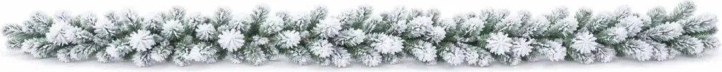 3D umělá vánoční girlanda jehličí 540 × 17 cm, zasněžená