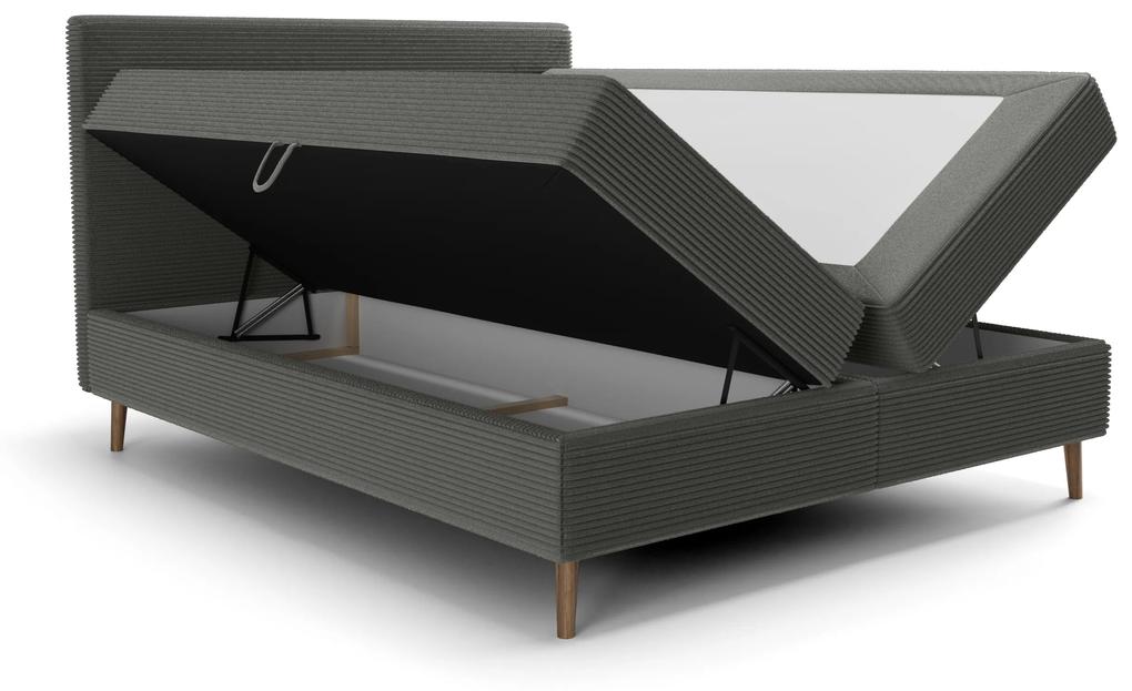 Jednolůžková postel 120 cm Napoli Bonell (tmavě zelená) (s roštem, s úl. prostorem). 1082440