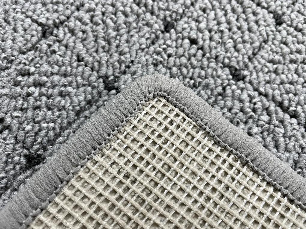 Vopi koberce Kusový koberec Udinese šedý kruh - 200x200 (průměr) kruh cm