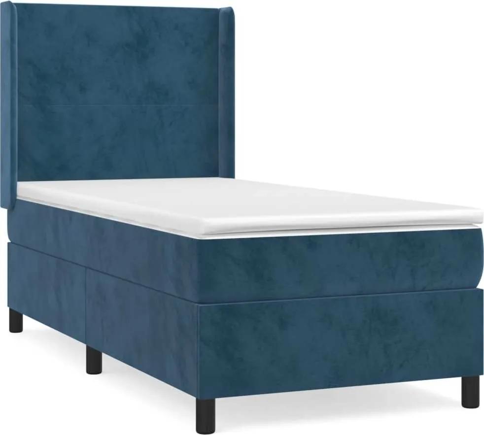 vidaXL Box spring postel s matrací 90x200 cm samet [3132541] Barva: Růžová