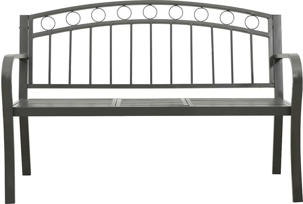 Zahradní lavice se stolkem šedá 120 cm ocel 319585