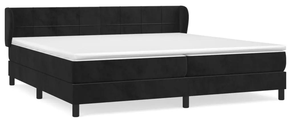 vidaXL Box spring postel s matrací černá 200x200 cm samet