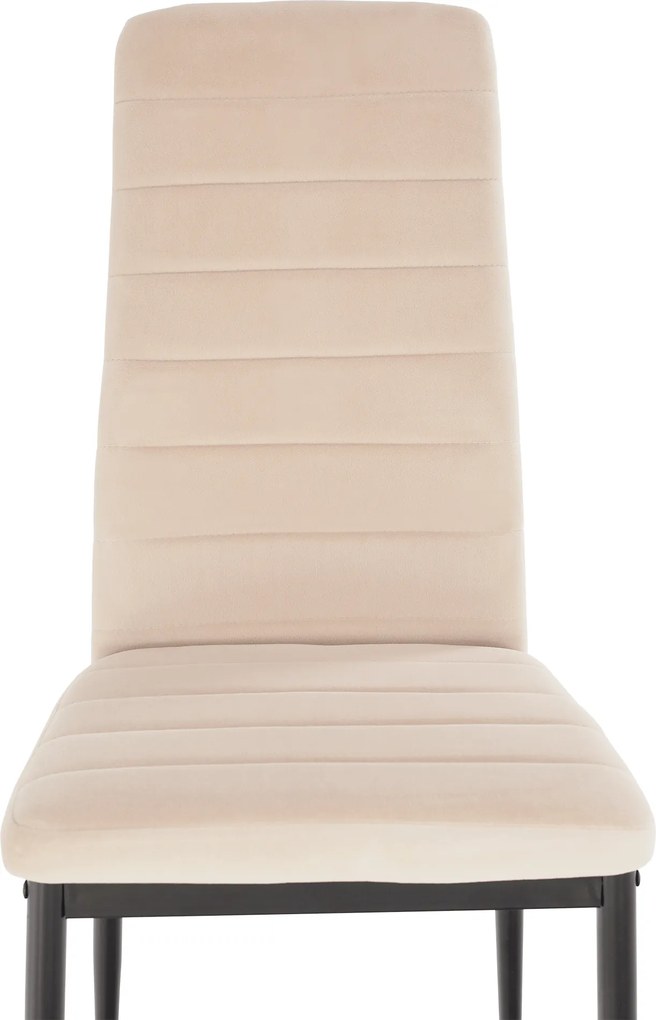 Jídelní židle SWISS - velvet látka, Dulux béžová / černá