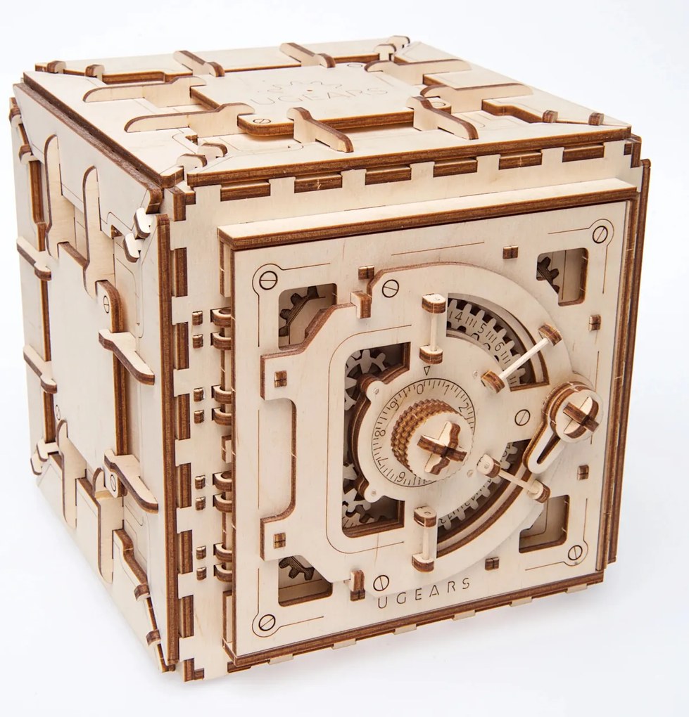Ugears 3D dřevěné mechanické puzzle Trezor