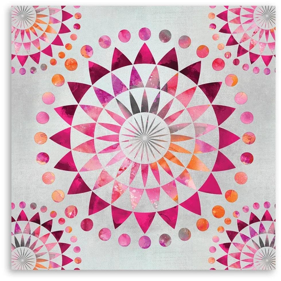 Gario Obraz na plátně Mandala fialový a růžový orientální vzor - Andrea Haase Rozměry: 30 x 30 cm