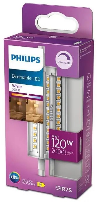 LED Stmívatelná žárovka Philips R7s/14W/230V 3000K 118 mm