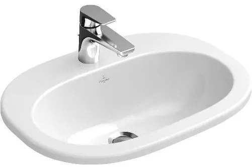 Villeroy & Boch O.novo - Umyvadlo zápustné 560x405 mm, bez přepadu, otvor pro baterii, alpská bílá 41615701