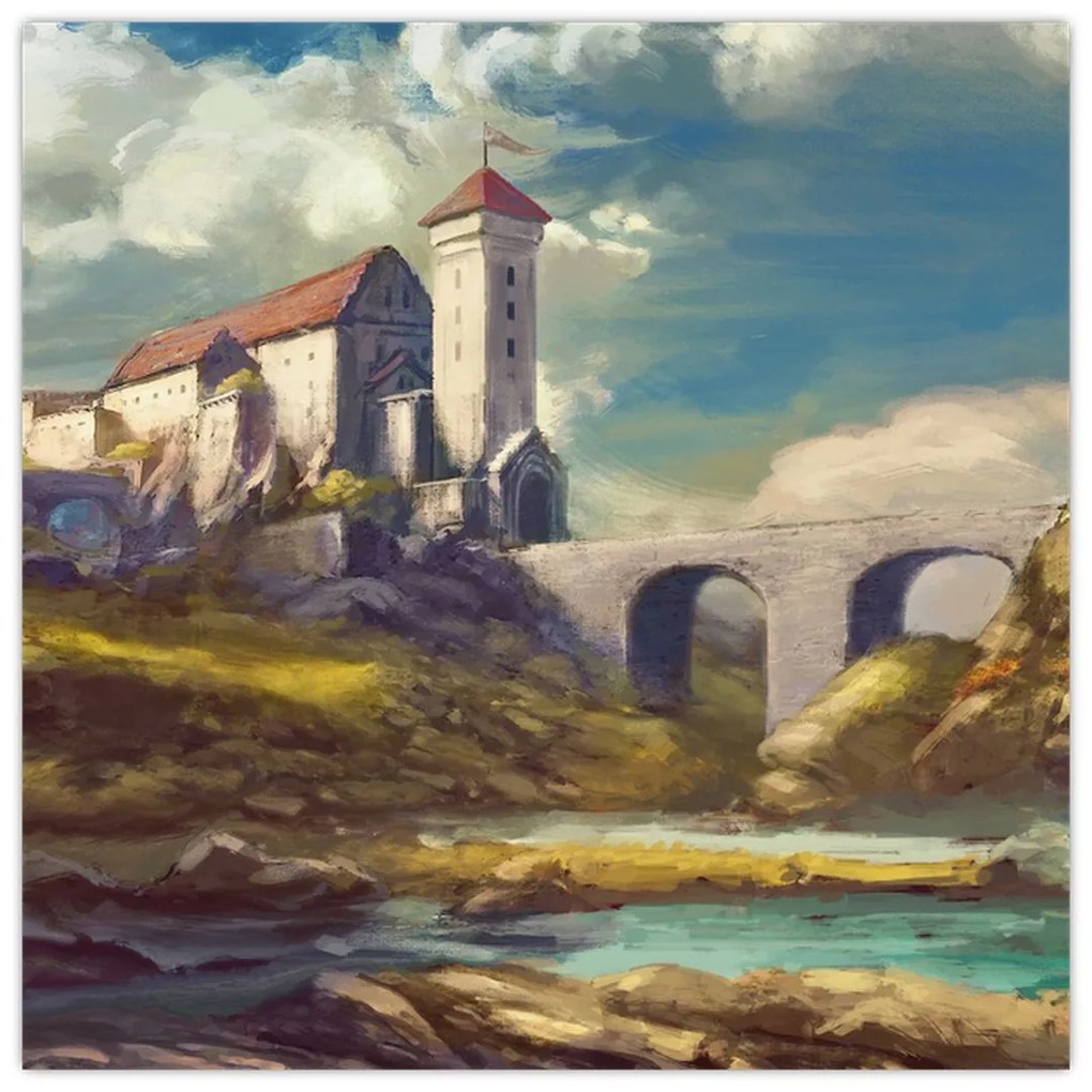 Obraz - Středověký hrad (30x30 cm)