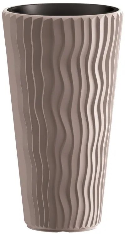 Květináč prosperplast sandy slim mocca 29,7 cm