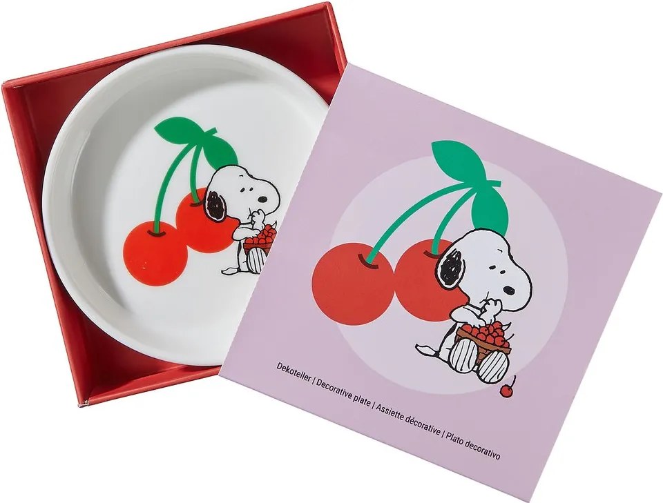 PEANUTS Talířek na šperky kulatý Snoopy a třešně 10 cm