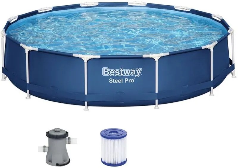 BESTWAY Steel Pro Bazén 366 x 76 cm, kartušová filtrace 56681