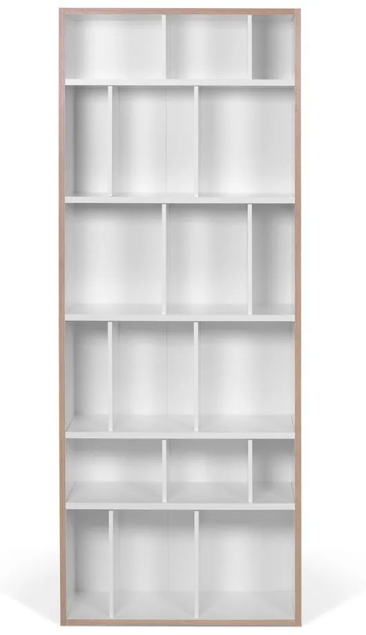Bílá knihovna s hranou v dřevěném dekoru 72x188 cm Group - TemaHome