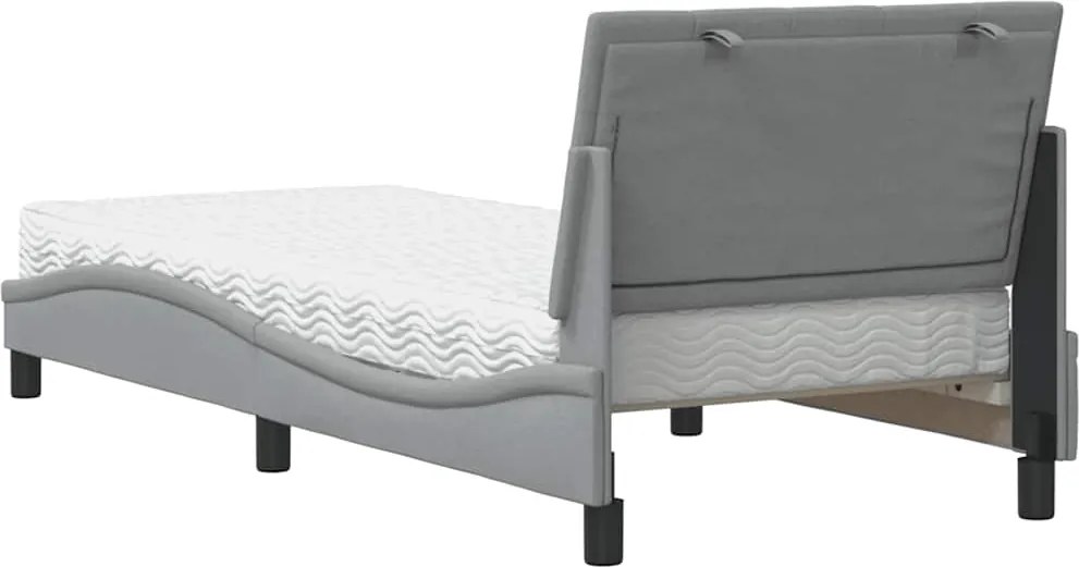 Postel s matrací Hanko světle šedá 90 x 190 cm textil 3310496