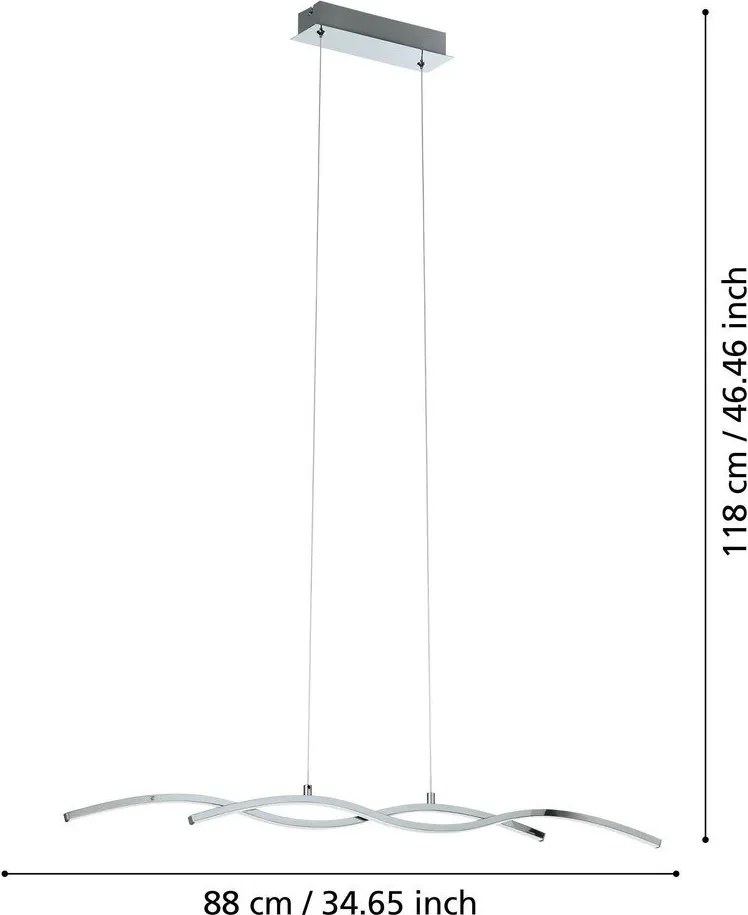 LED závěsné svítidlo ve stříbrné barvě LASANA 2 – EGLO