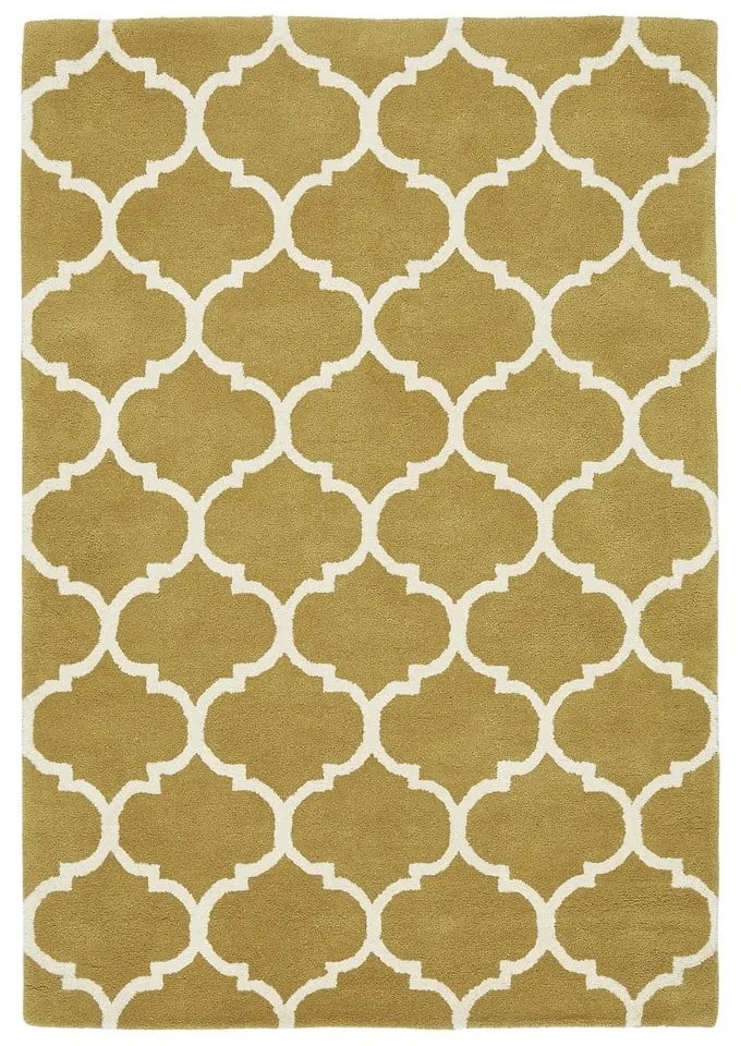 Okrově žlutý ručně tkaný vlněný koberec 80x150 cm Albany – Asiatic Carpets