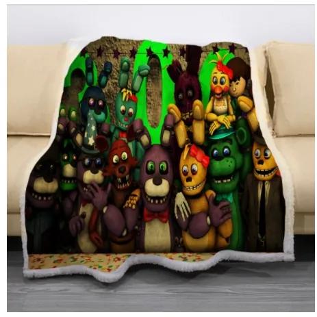 Plyšová deka s 3D potiskem Five Nights at Freddys Variace: 10, Velikost: 100 x 150 cm