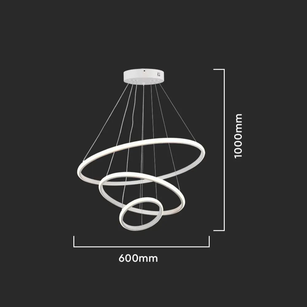 LED Solution Bílé závěsné LED svítidlo kulaté 60cm 32W 8018