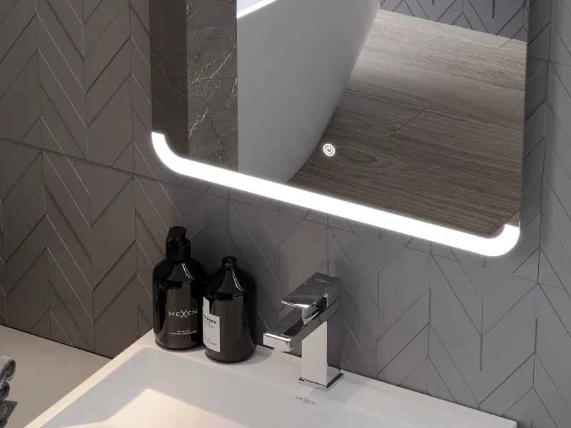 Mexen Nida, LED koupelnové zrcadlo s podsvícením 60x80 cm, 6000K, ochrana proti zamlžování, 9806-060-080-611-00