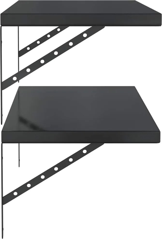 Nástěnné police 2 ks 100 x 40 cm stříbrné nerezová ocel 3214511