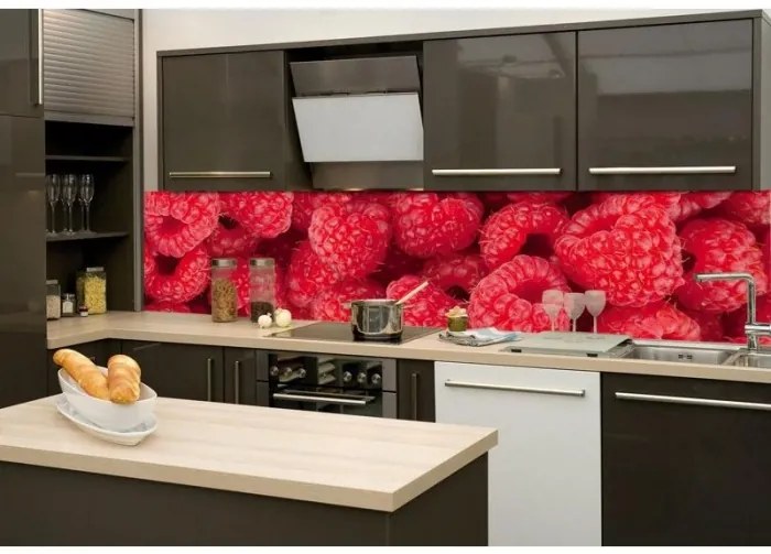 DIMEX | Fototapeta do kuchyně Maliny KI-260-004 | 260 x 60 cm | červená