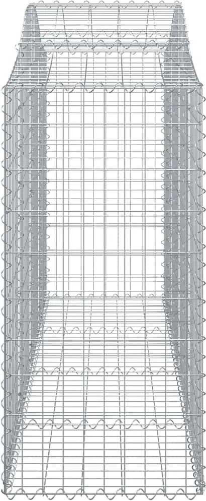 Klenuté gabionové koše 8 ks 200x50x120/140cm pozinkované železo 3145667