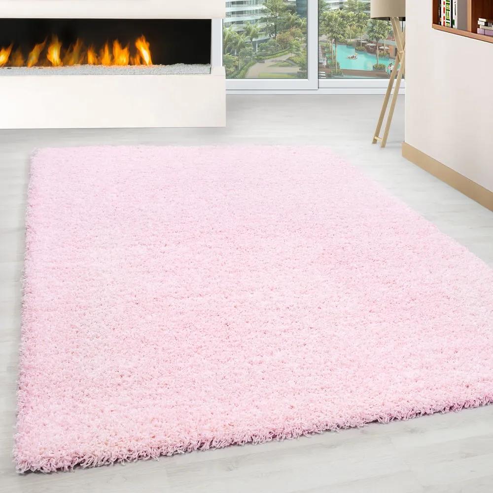 Ayyildiz Kusový koberec Shaggy Life 1500 růžový jednobarevný 080x150 cm |  BIANO