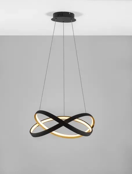 LED lustr Odrey černá s dálkovým ovládáním