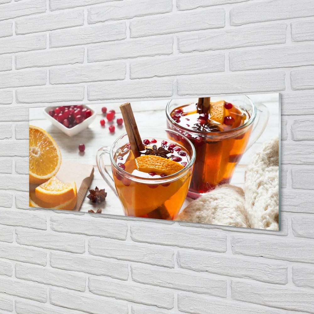 akrylový obraz Winter tea cup 120x60 cm