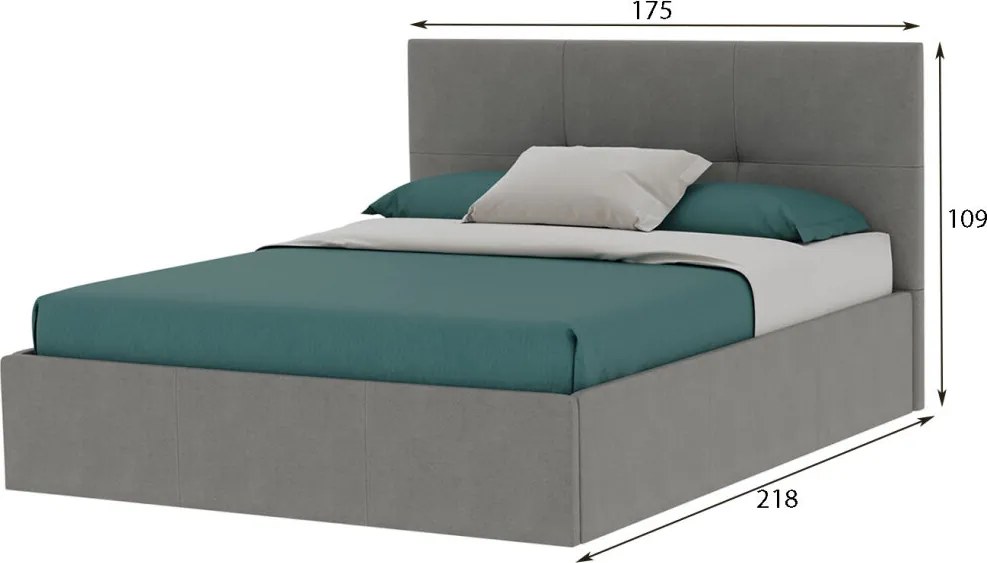 Čalouněná postel 160, šedá Lily