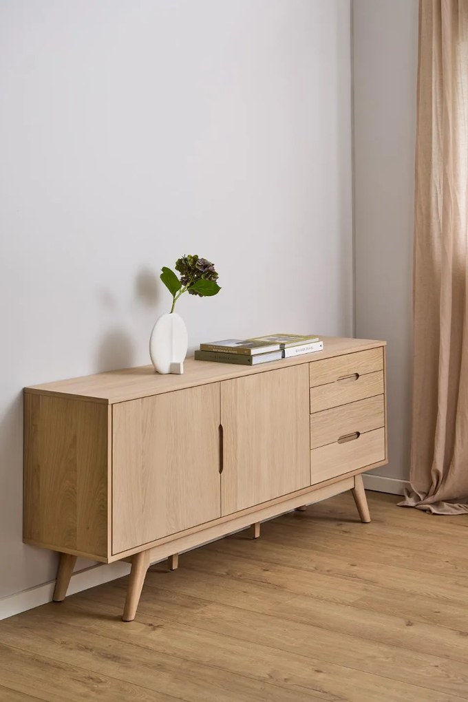 Komoda Marte 180 cm dub bělený