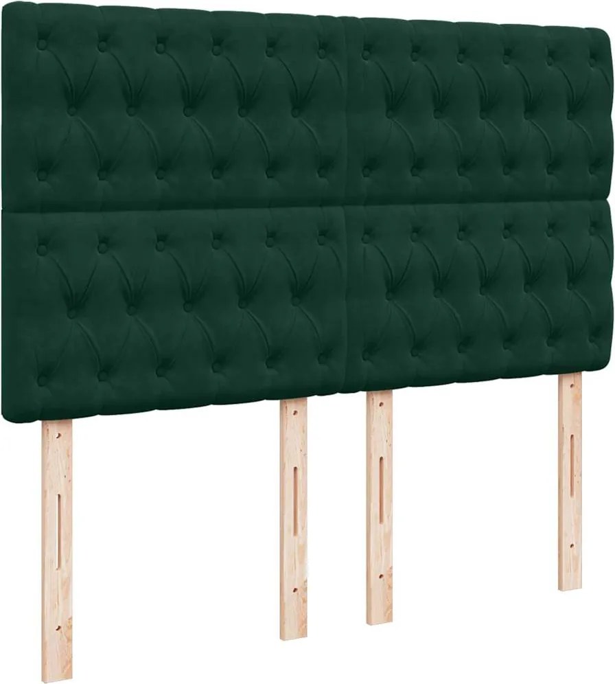 Box spring postel s matrací tmavě zelená 140x190 cm samet 3293215